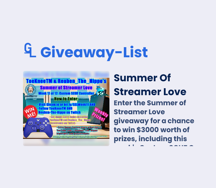 Summer Of Streamer Love - Gleam Giveaway