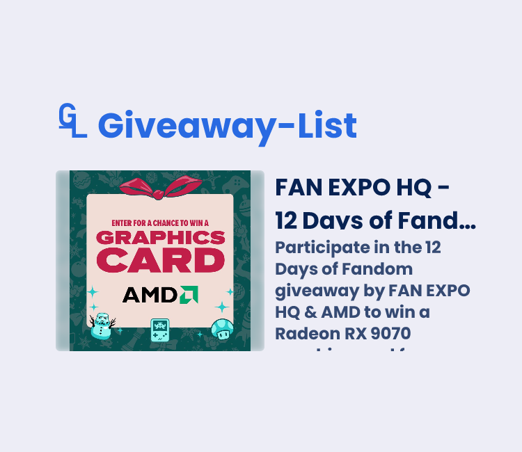 FAN EXPO HQ - 12 Days of Fandom - AMD - Gleam Giveaway