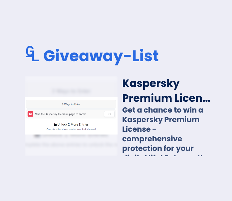 Kaspersky Premium License Giveaway! - Gleam