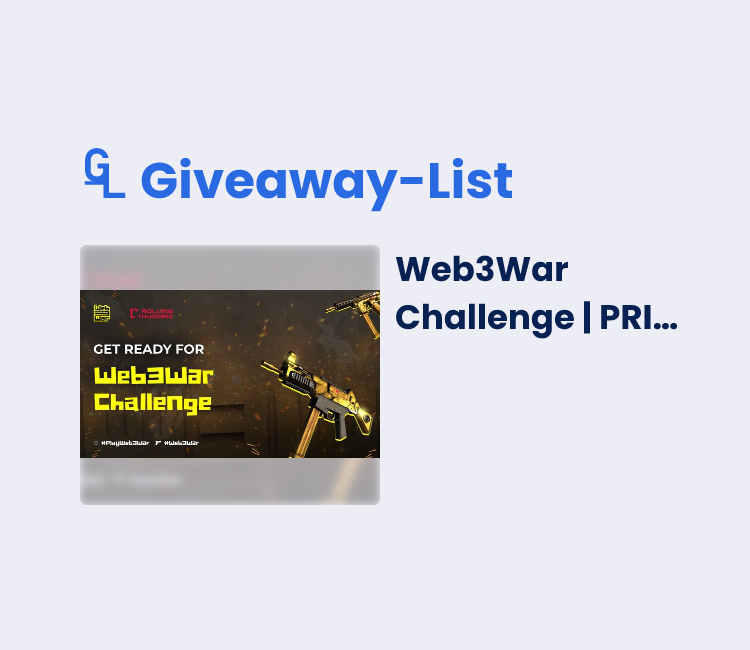 Web3War Challenge | PRIZE: $FPS 11,000 & 50 weapon skins - Gleam Giveaway