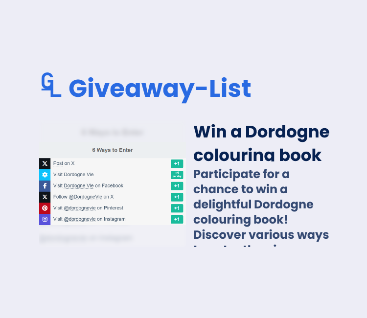 Win a Dordogne colouring book - Gleam Giveaway