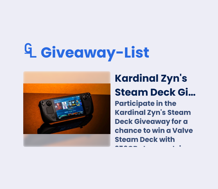 Kardinal Zyn's Steam Deck Giveaway - Gleam
