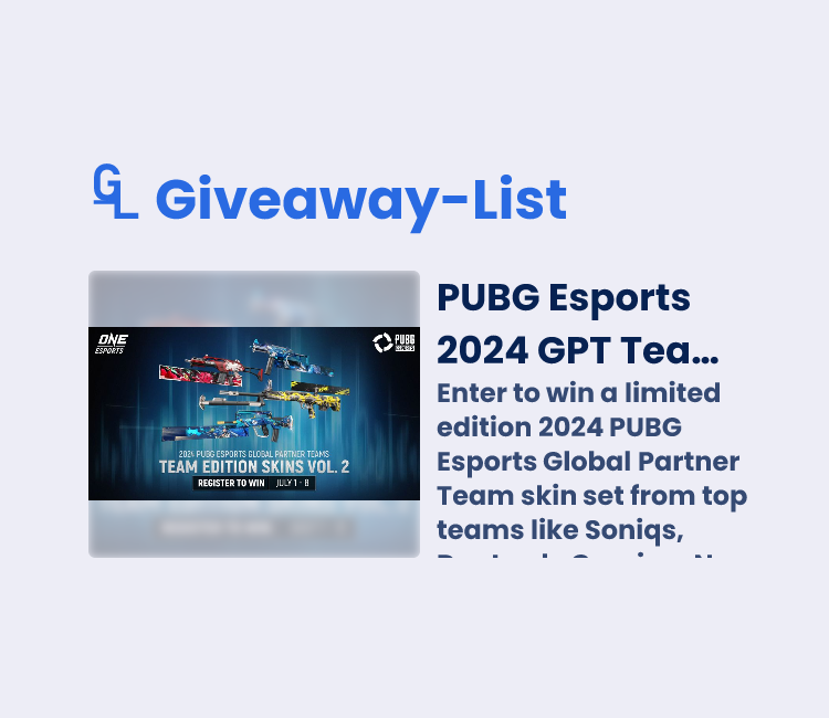 PUBG Esports 2024 GPT Team Edition Skins Vol. 2 Giveaway - Gleam