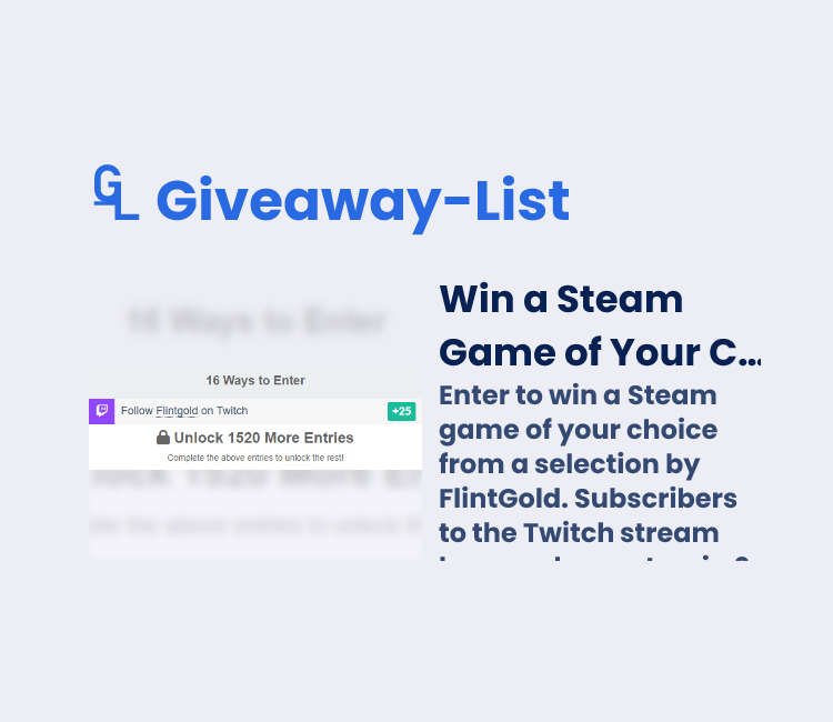 Win a Steam Game of Your Choice - Gleam Giveaway