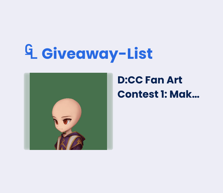 D:CC Fan Art Contest 1: Make your own character! - Gleam Giveaway
