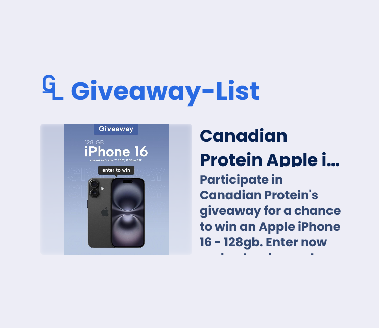 Canadian Protein Apple iPhone 16 Giveaway - Gleam