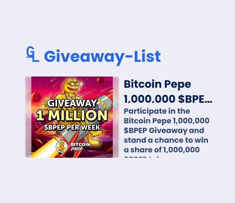 Bitcoin Pepe 1,000,000 $BPEP Giveaway | WEEK 4 - Gleam