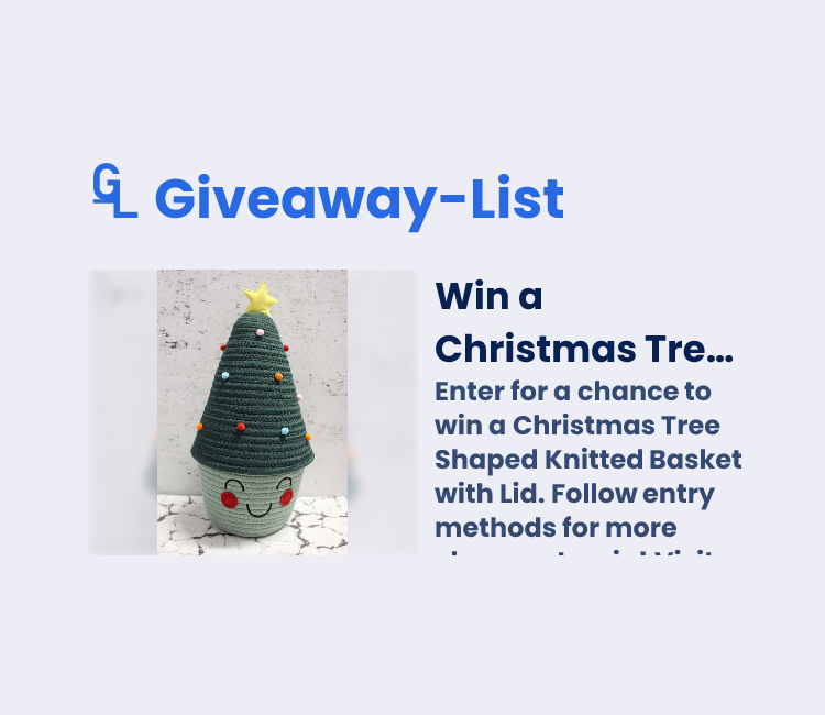 Win a Christmas Tree Shaped Knitted Basket with Lid. - Gleam Giveaway