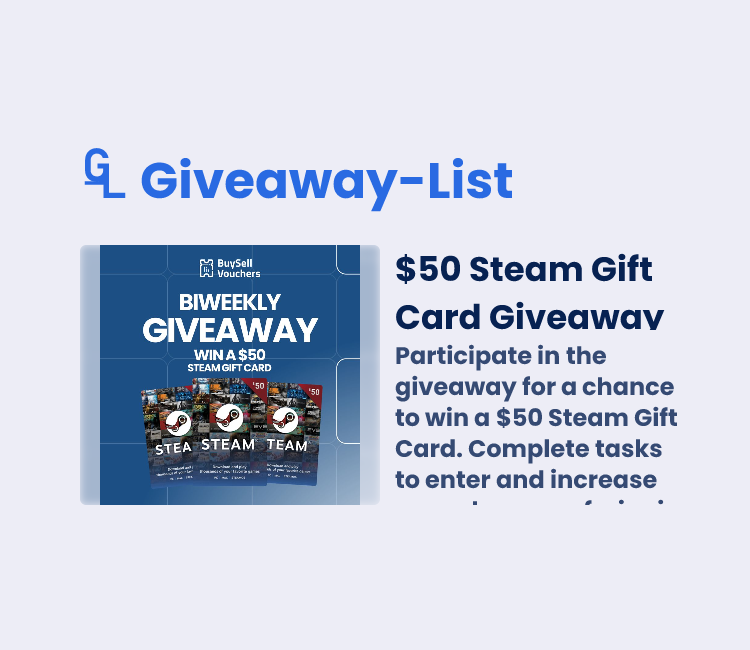 $50 Steam Gift Card Giveaway - Gleam