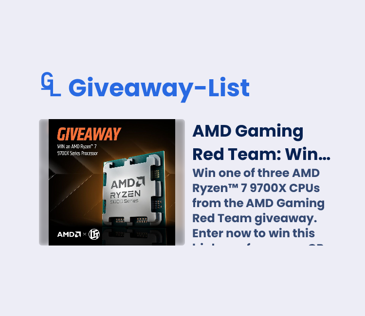 AMD Gaming Red Team: Win One of THREE AMD Ryzen™ 7 9700X CPU - Gleam ...