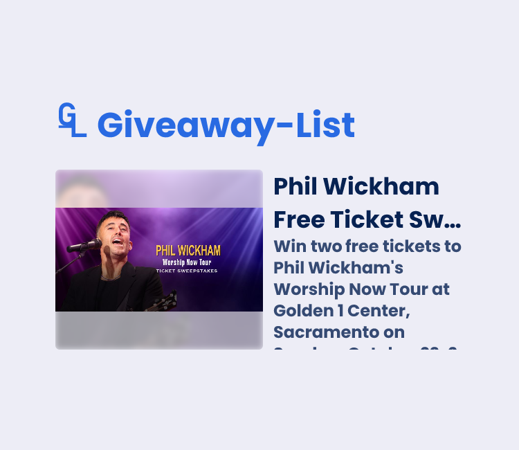 Phil Wickham Free Ticket Sweepstakes - Kingsumo Giveaway