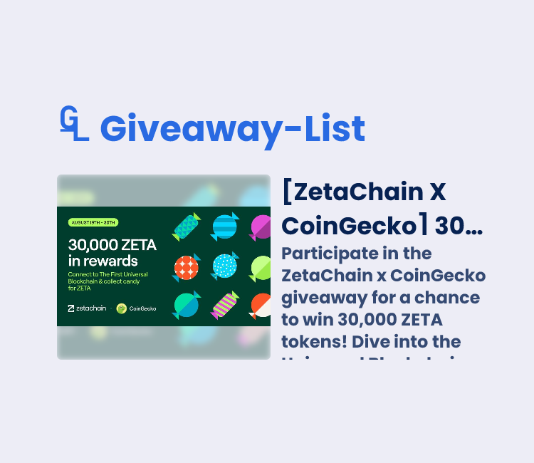 [ZetaChain X CoinGecko] 30,000 ZETA Token Raffle - SweepWidget Giveaway