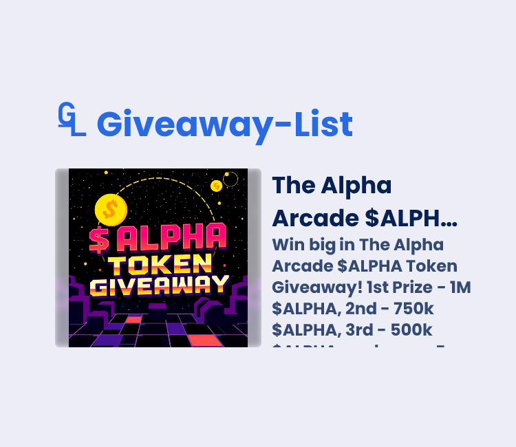 The Alpha Arcade $ALPHA Token Giveaway - SweepWidget