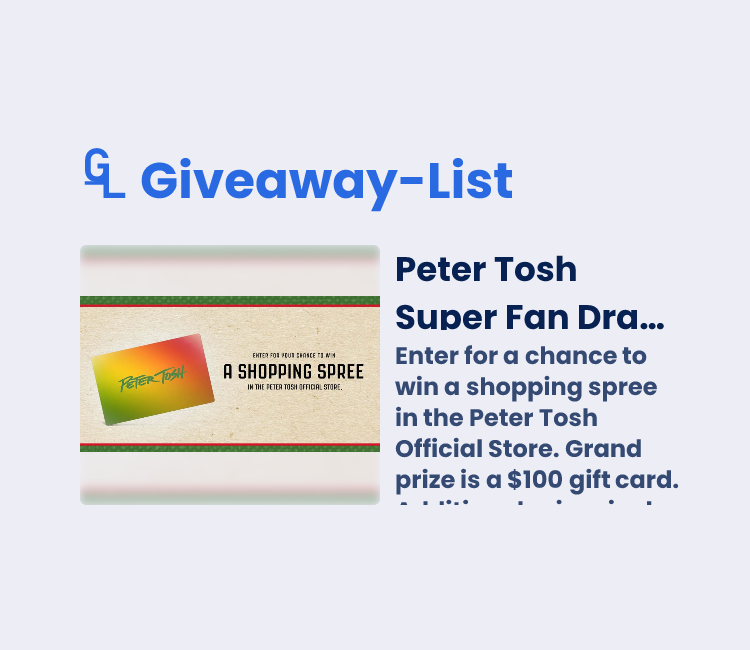 Peter Tosh Super Fan Drawing - ViralSweep Giveaway