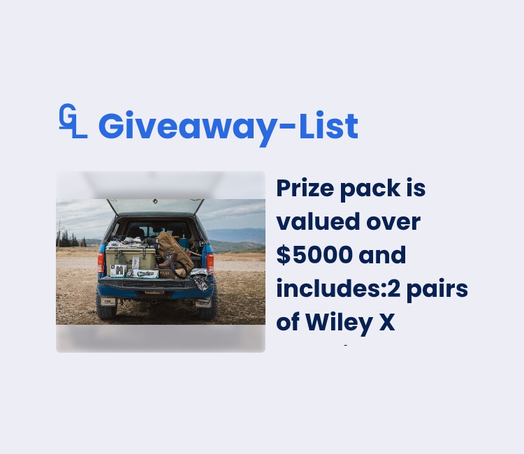 Prize pack is valued over $5000 and includes:2 pairs of Wiley X premium ...