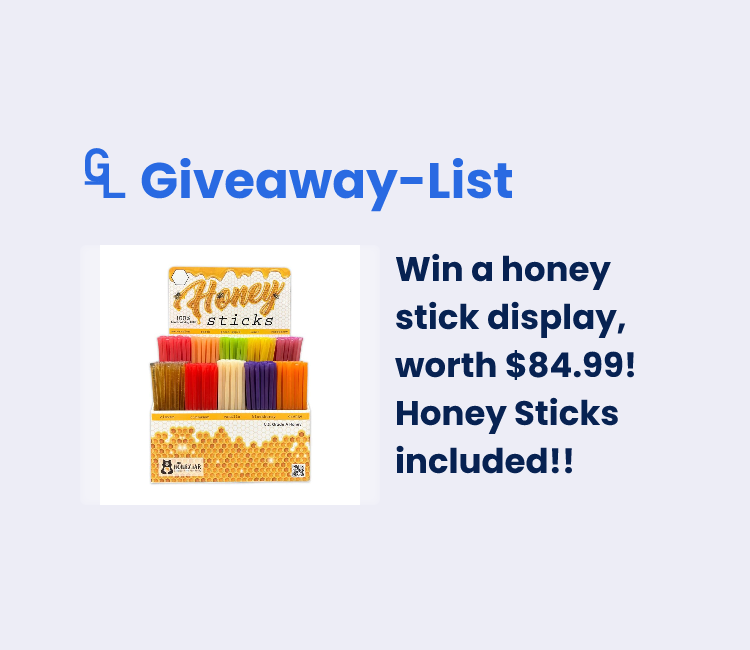 Win a honey stick display, worth $84.99! Honey Sticks included ...