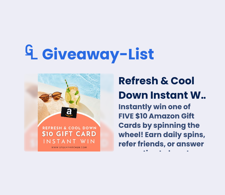 Refresh & Cool Down Instant Win! - ViralSweep Giveaway