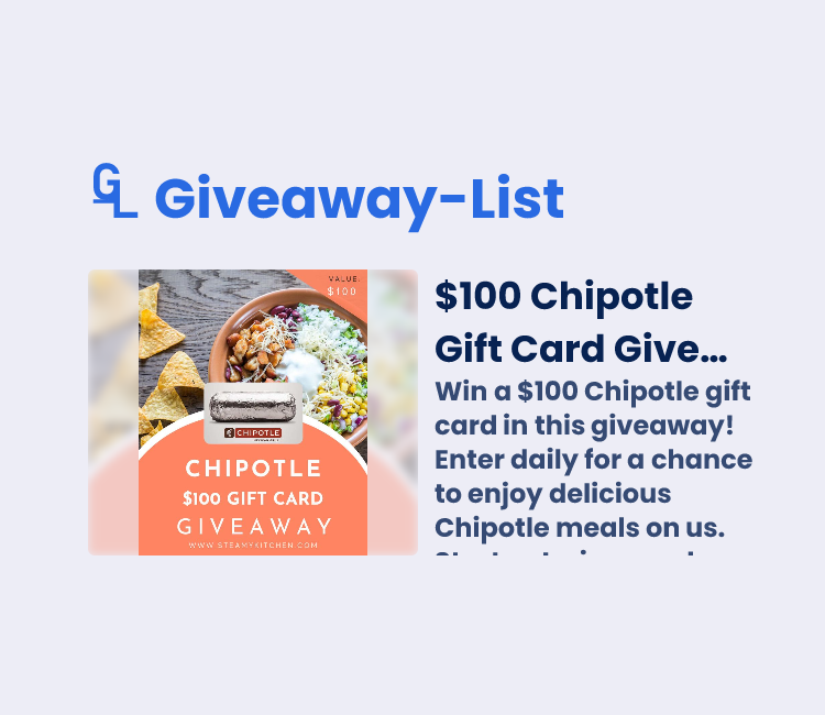 $100 Chipotle Gift Card Giveaway! - ViralSweep